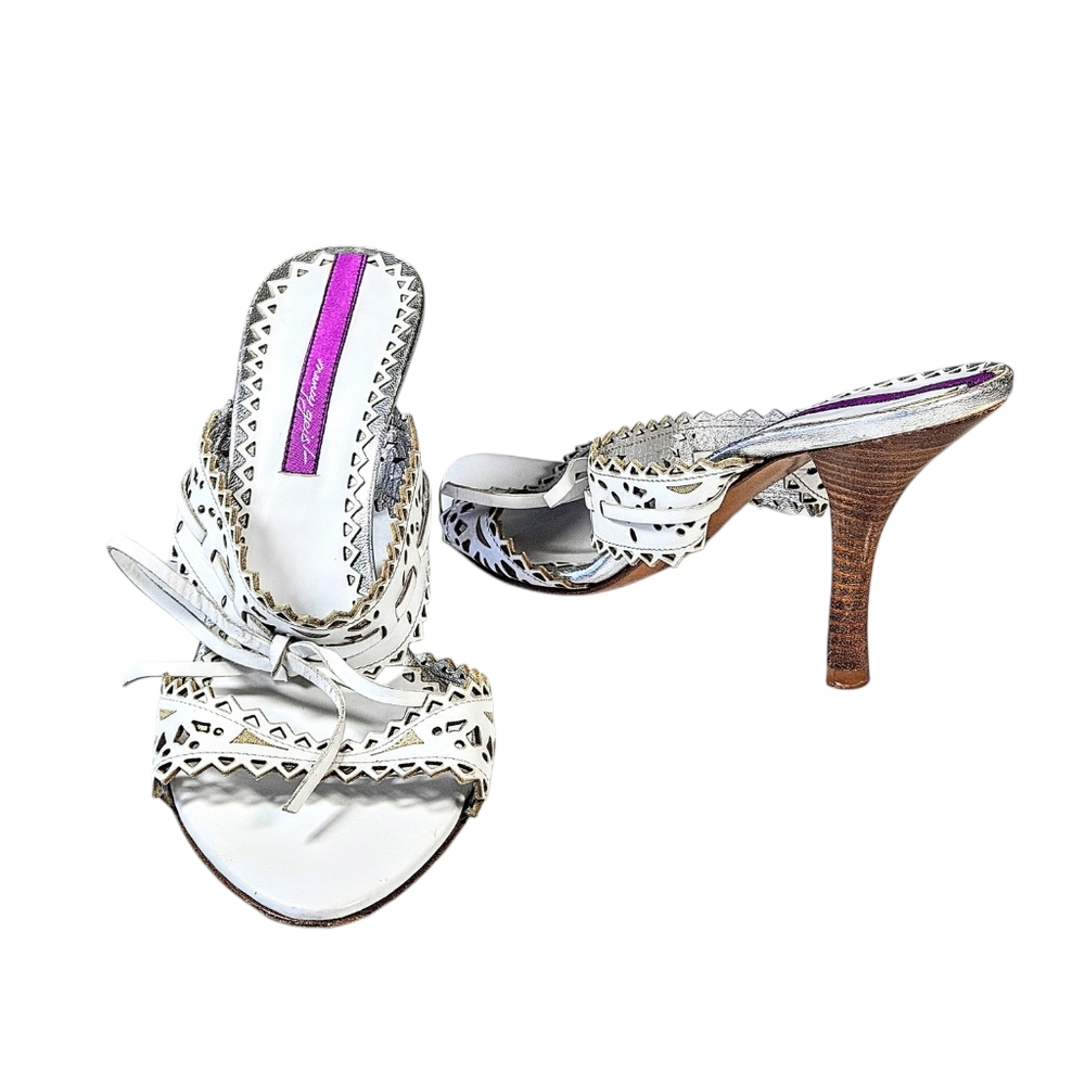 Vintage Nancy Geist White Leather Italian Stilletos H… - Gem